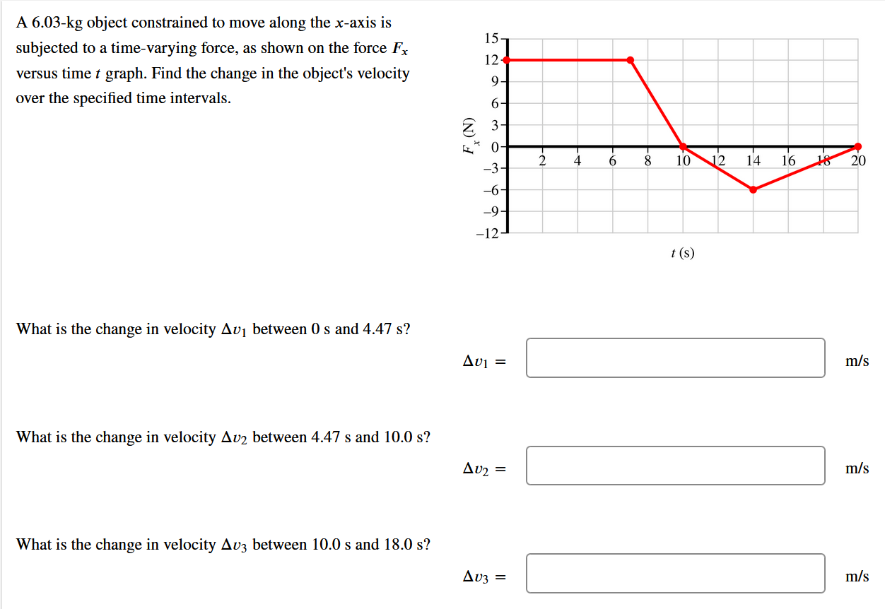 Solved A 6.03-kg object constrained to move along the x-axis | Chegg.com