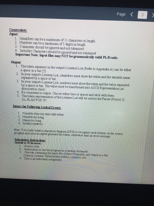 Homework 2 Lexical Analyzerwrite A C Language 