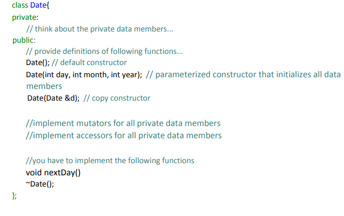 Solved Q2 Date Class Create A Class Called Date That