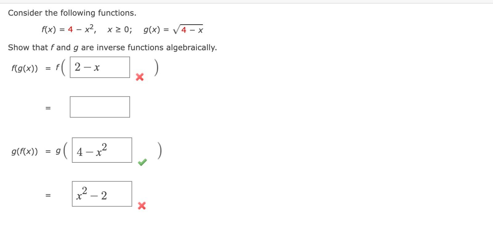 Solved Consider the following functions. | Chegg.com