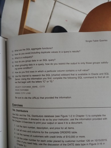 Solved A guide to SQL (9th edition) review questions chapter | Chegg.com