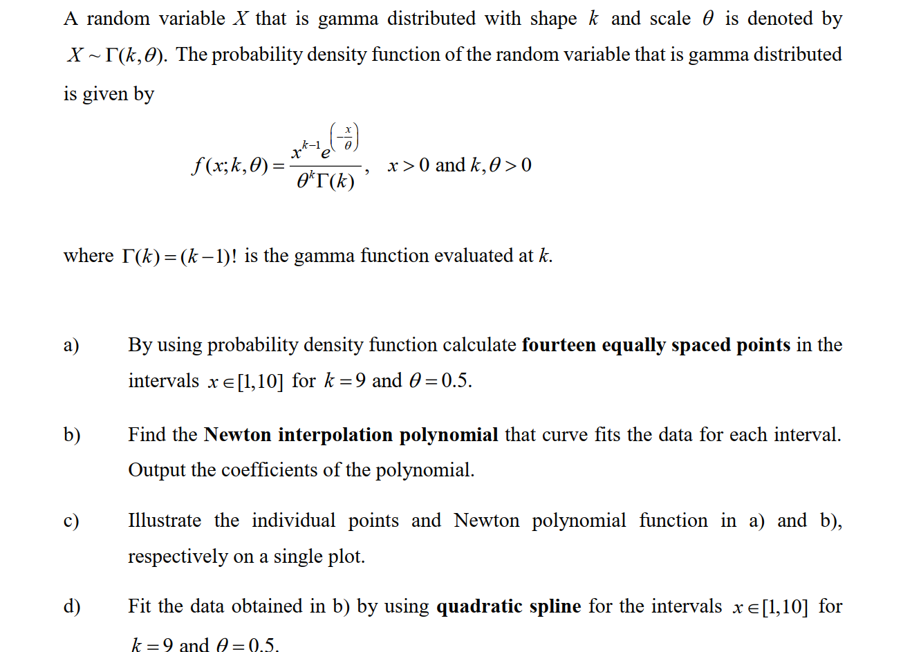 Solved A random variable X that is gamma distributed with | Chegg.com