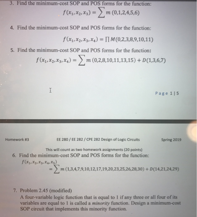 Solved 3. Find the minimum-cost SOP and POS forms for the | Chegg.com