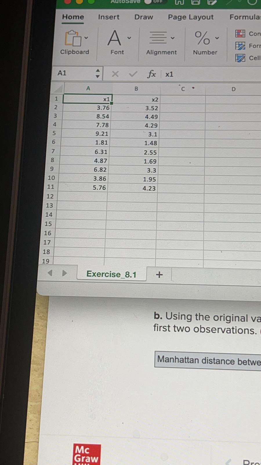 Exercise 8-1 Algo The accompanying data file contains | Chegg.com