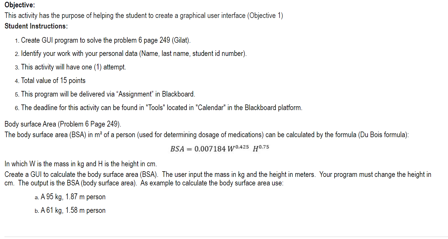 Solved Objective: This activity has the purpose of helping | Chegg.com
