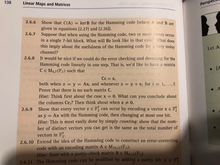 Solved 138 Linear Maps and Matrices Perspél 2.6.6 Show that | Chegg.com