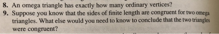 Solved 8. An omega triangle has exactly how many ordinary | Chegg.com