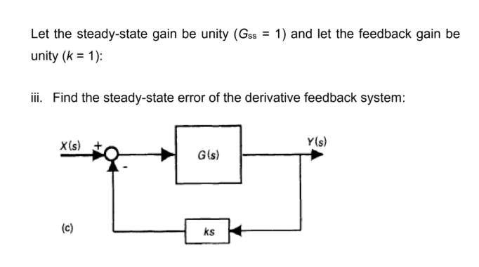 Solved Let the steady-state gain be unity (Gss=1) and let | Chegg.com