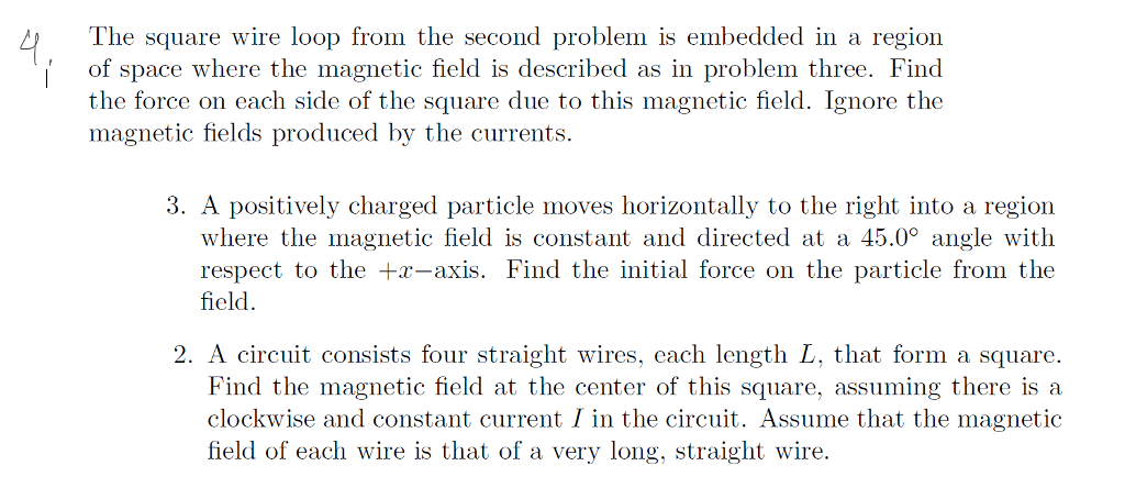 Solved The square wire loop from the second problem is | Chegg.com