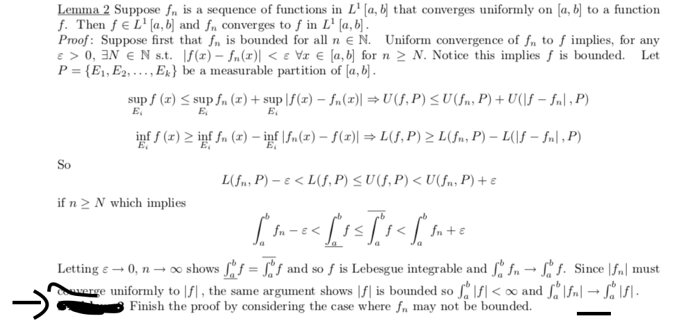 Solved Lemma 2 Suppose fn is a sequence of functions in L | Chegg.com