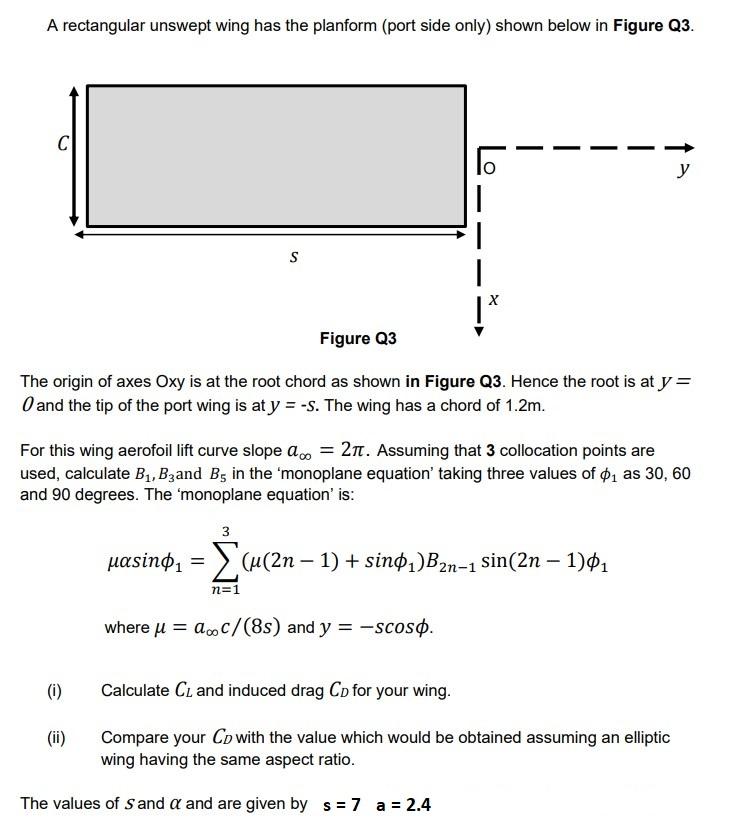 please solve the question (Aerodynamic) step by step | Chegg.com