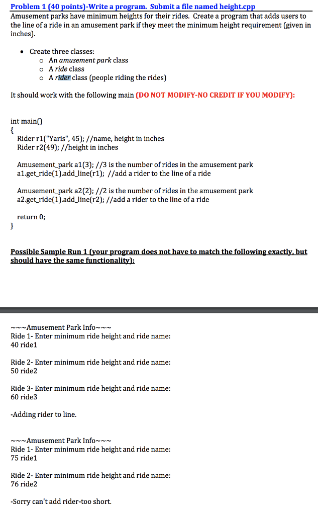 Solved Problem 1 (40 points)-Write a program. Submit a file | Chegg.com