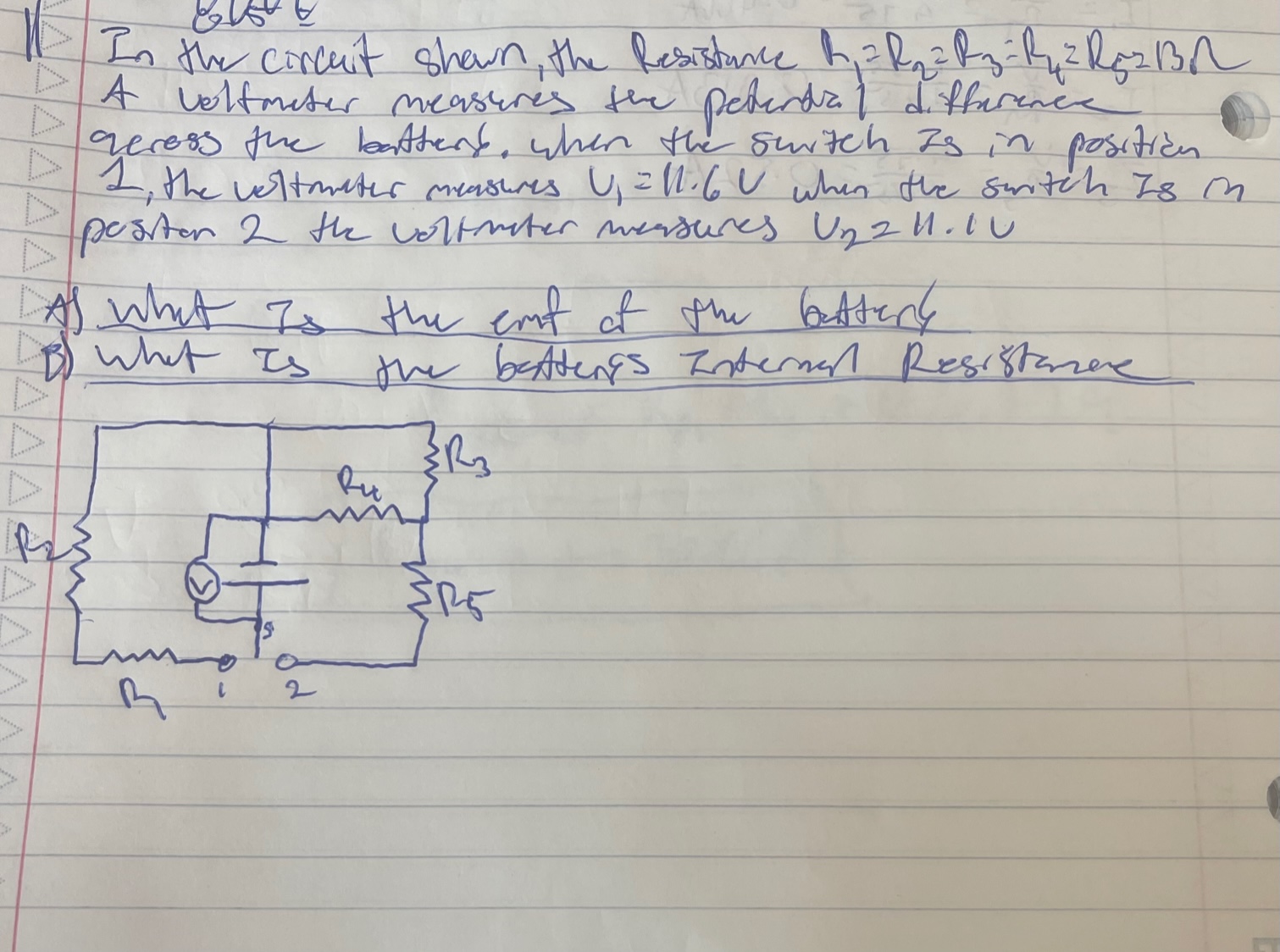 Solved In the circuit shewn, the fesistance | Chegg.com