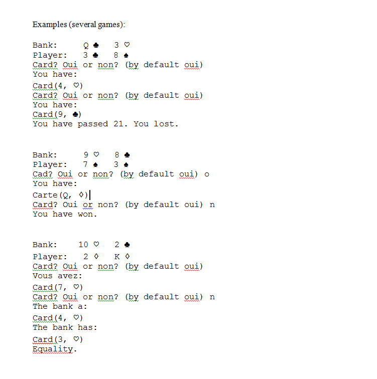 Backjack Python: We are given a code to complete | Chegg.com