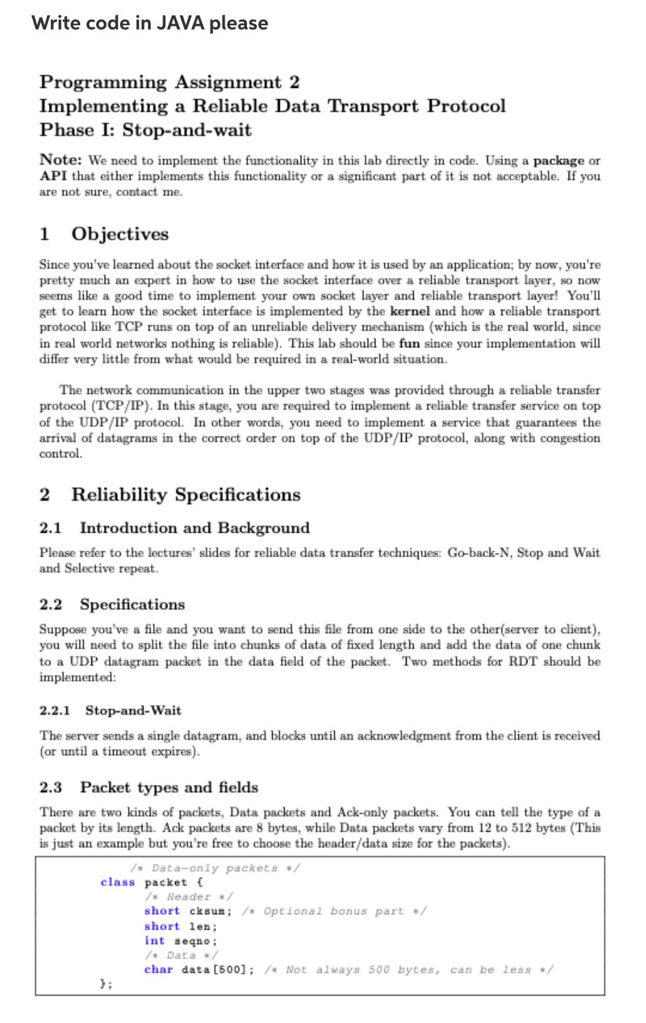 Write code in JAVA please Programming Assignment 2 | Chegg.com