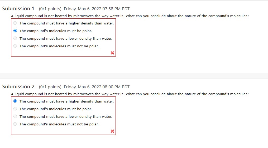 Solved Submission 1 (0/1 points) Friday, May 6, 2022 07:58 | Chegg.com