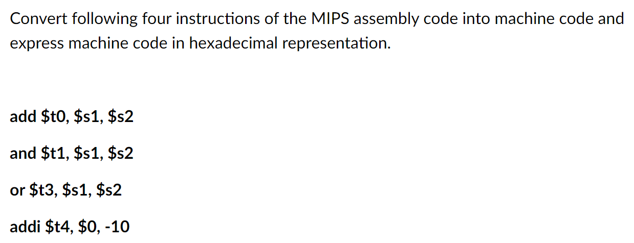Classify each of the instruction in provided MIPS | Chegg.com