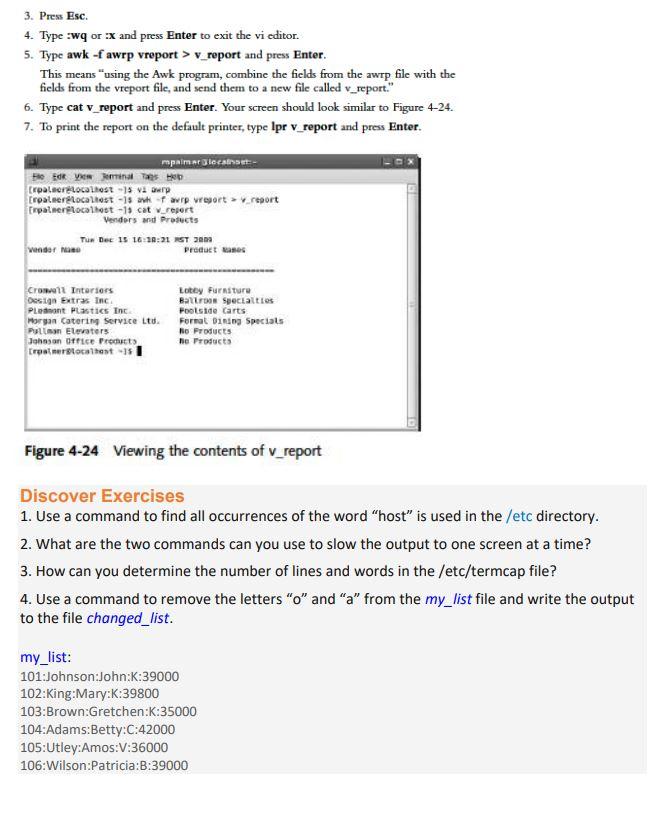 Solved Project - Creating a report using AWK This project | Chegg.com