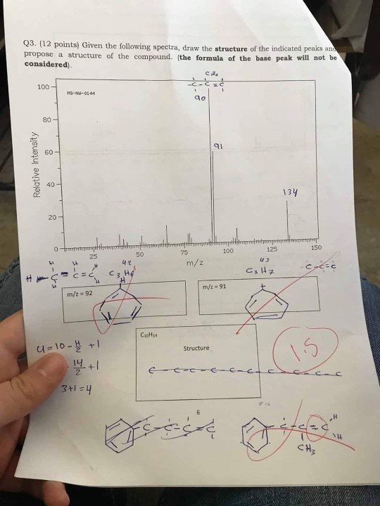 Solved Q3. (12 points) Given the following spectra, draw the | Chegg.com