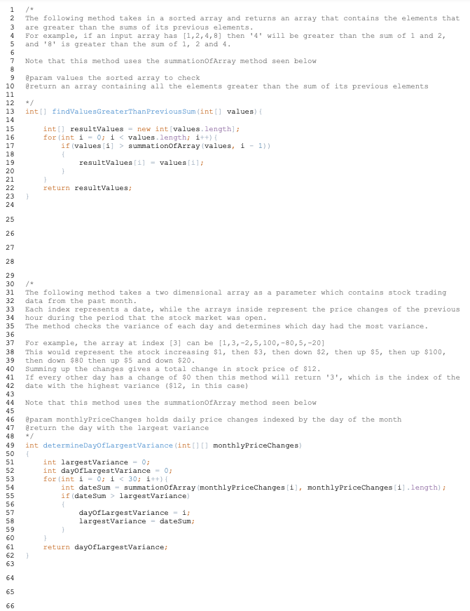 Solved The following short Java functions were written to | Chegg.com