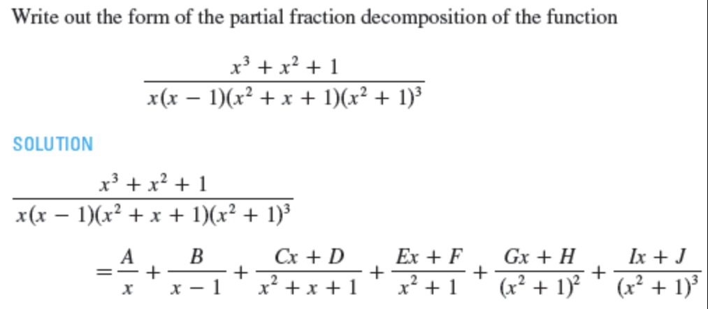 Solved Write out the form of the partial fraction | Chegg.com