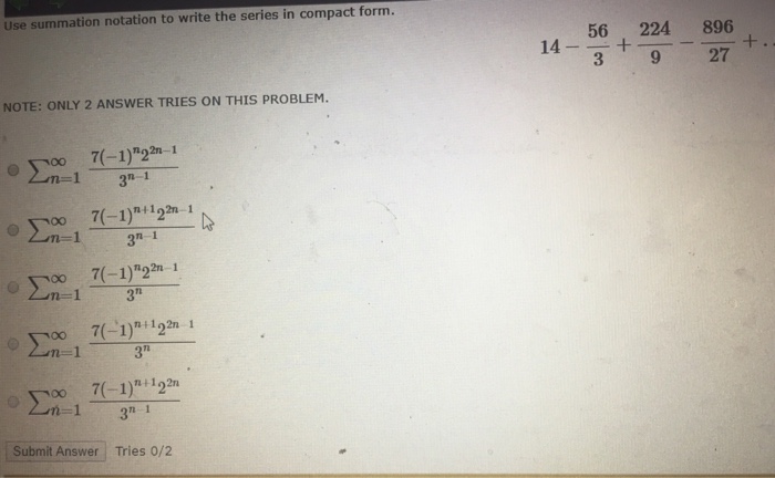 Solved Use summation notation to write the series in compact | Chegg.com