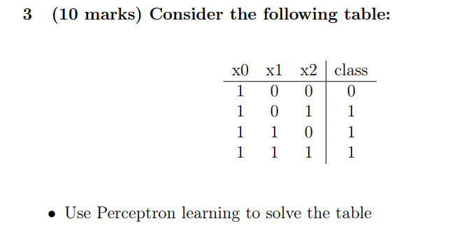 Solved 3 (10 marks) Consider the following table: - Use | Chegg.com
