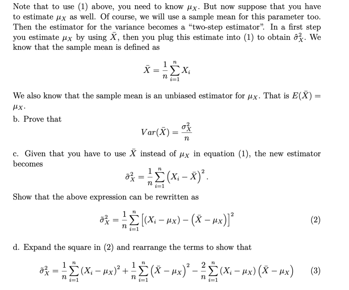 Solved Variance estimator In this problem, you should show | Chegg.com