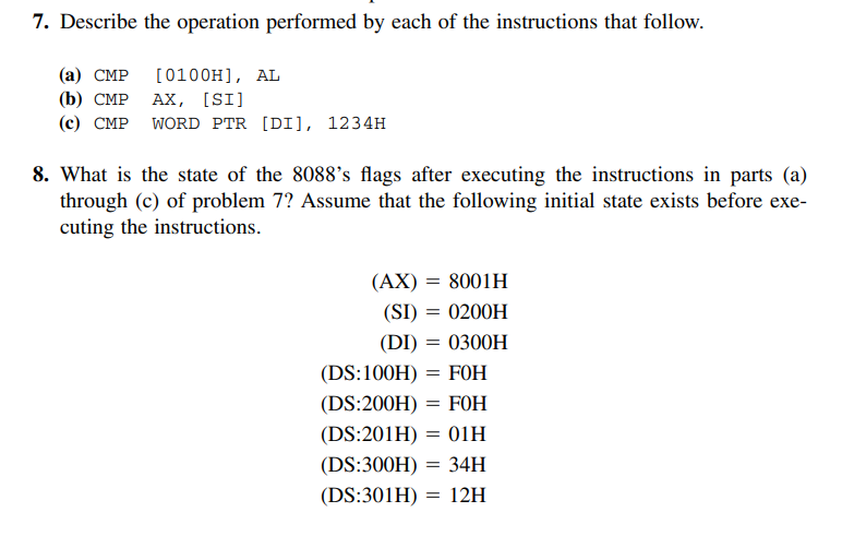 Solved 7. Describe the operation performed by each of the | Chegg.com