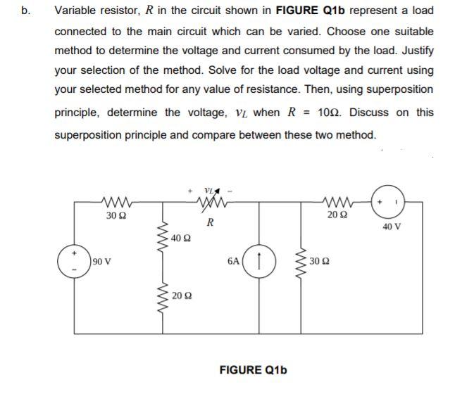 Solved b. Variable resistor, R in the circuit shown in | Chegg.com
