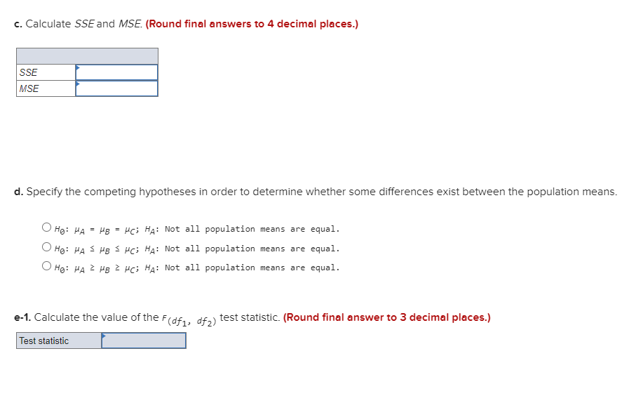 Solved A random sample of five observations from three | Chegg.com