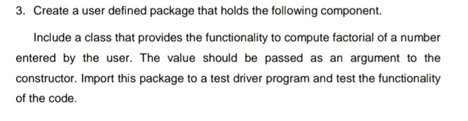 Solved 3. Create a user defined package that holds the | Chegg.com