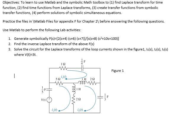 Solved Can you use MATLAB laplace to answer this question? | Chegg.com