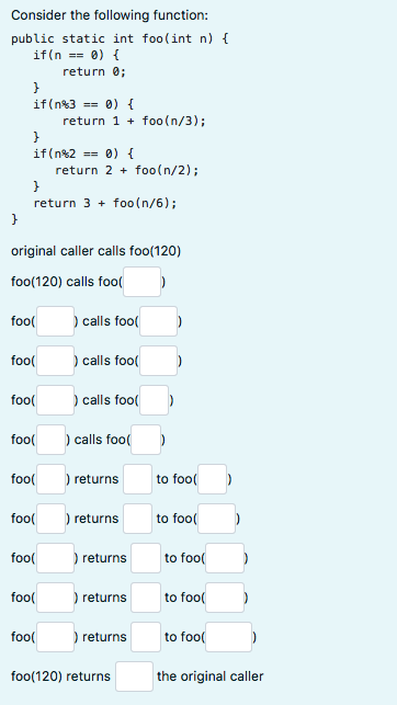 Solved Consider the following function: public static int | Chegg.com