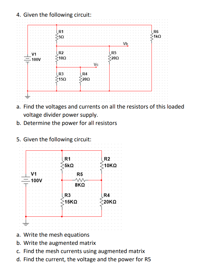 Solved SHOW ALL YOUR WORK! 1. Given the following circuit: | Chegg.com