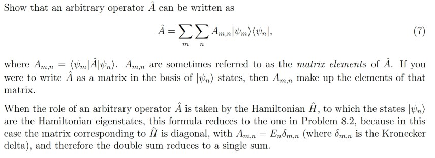 Solved Show that an arbitrary operator A can be written as | Chegg.com
