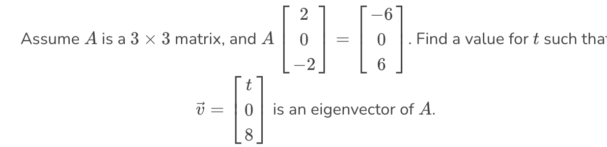 Solved 2 -6 Assume A is a 3 x 3 matrix, and A 0-1 0 = Find a | Chegg.com
