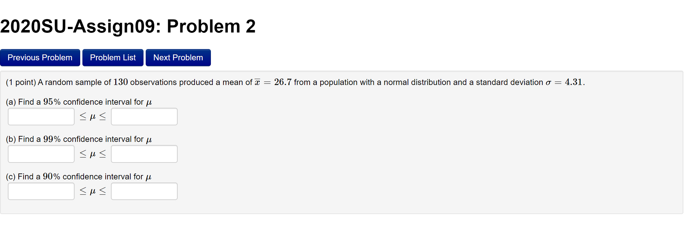Solved 2020SU-Assign09: Problem 2 Previous Problem Problem | Chegg.com