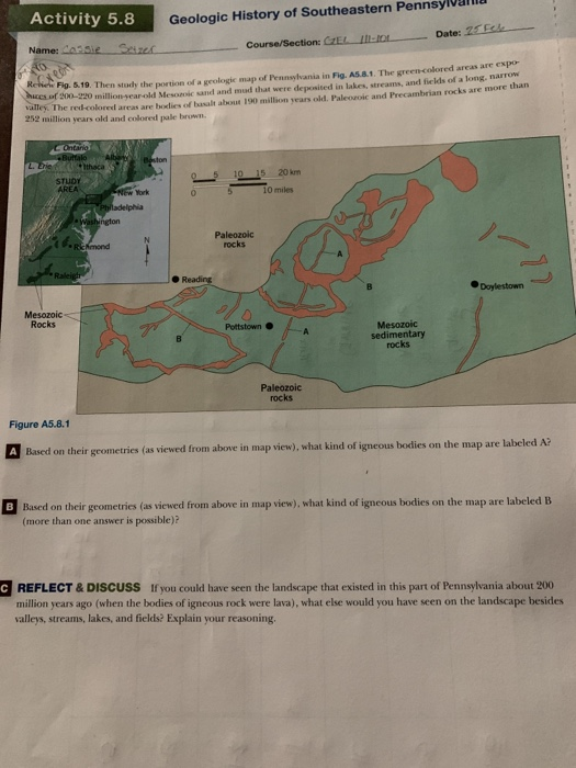 Solved Activity 5.8 Geologic History of Southeastern | Chegg.com