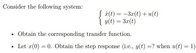 Solved Consider the following system: | Chegg.com