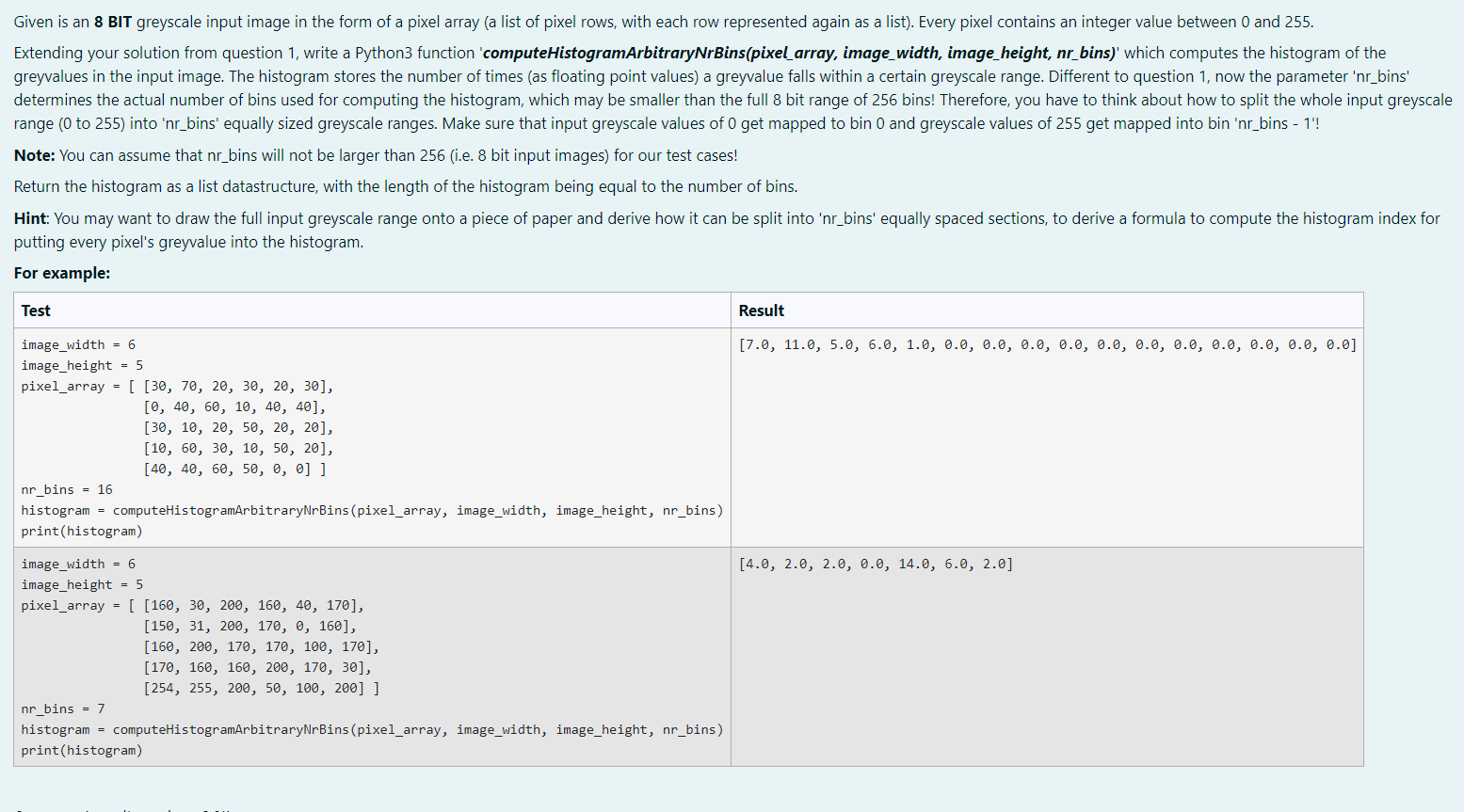 Solved Given is an 8 BIT greyscale input image in the form | Chegg.com
