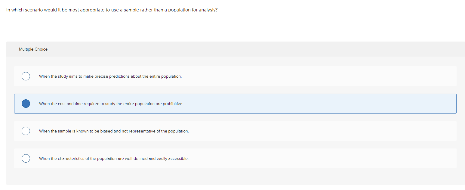 Solved In which scenario would it be most appropriate to use | Chegg.com