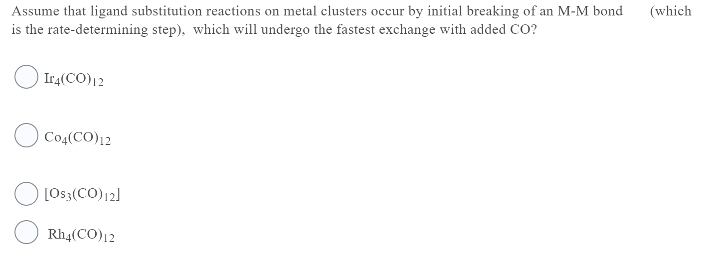 Solved (which Assume that ligand substitution reactions on | Chegg.com