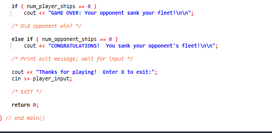 Solved C++ BATTLESHIP GAME FILL THE PLACES THAT SAYS INSERT | Chegg.com