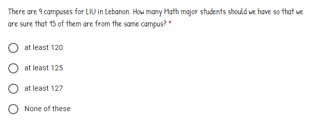 Solved There are 9 campuses for LIU in Lebanon. How many | Chegg.com