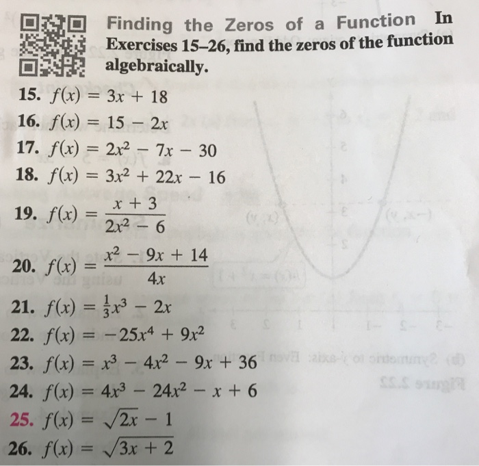 Solved Finding the Zeros of a Function In Exercises 15-26, | Chegg.com
