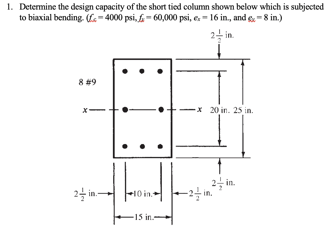 Solved 1. Determine the design capacity of the short tied | Chegg.com