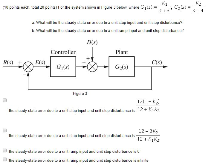 Solved (10 points each, total 20 points) For the system | Chegg.com