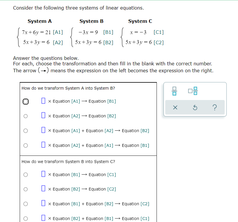 Solved Consider the following three systems of linear | Chegg.com