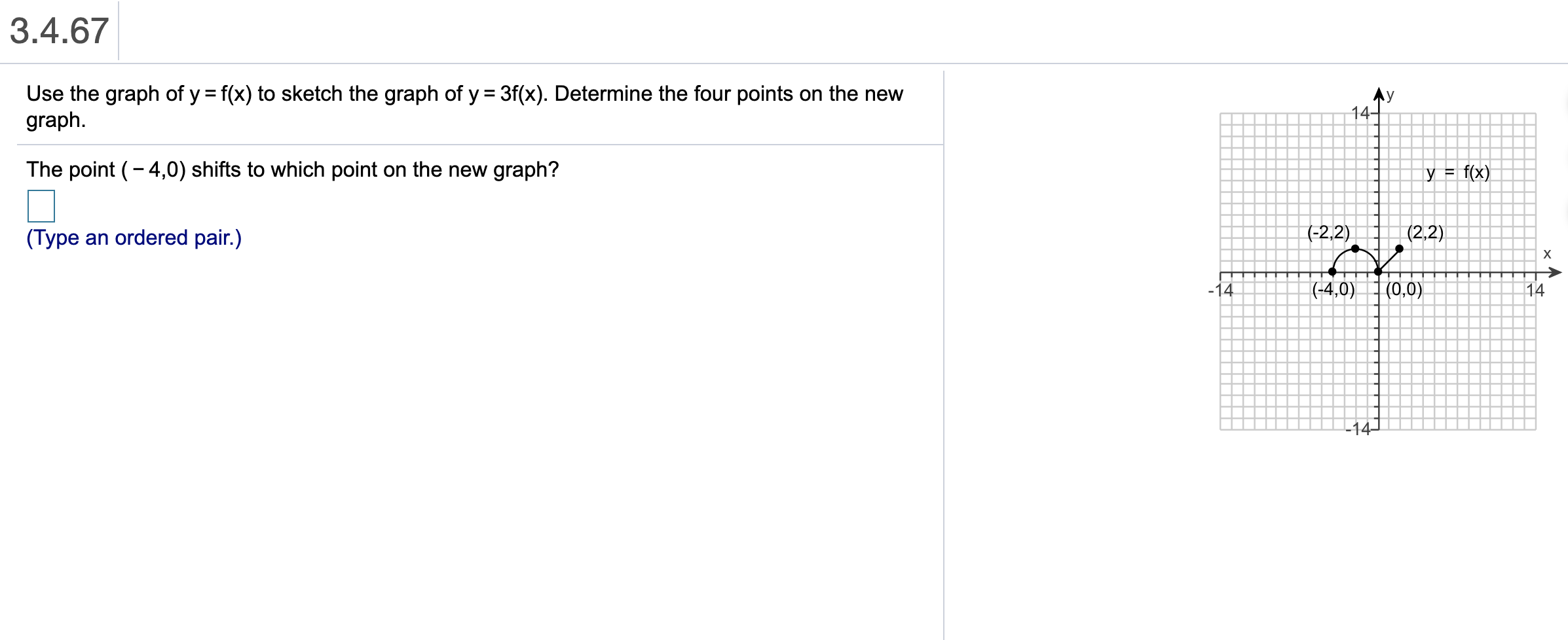 Solved 3.4.67 Use the graph of y f(x) to sketch the graph of | Chegg.com
